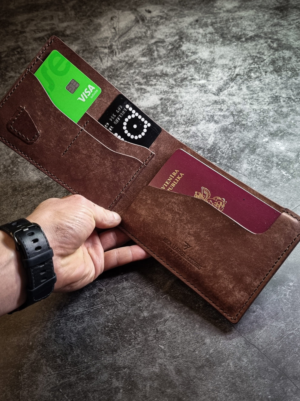 Golem Wallet - ROCK LEATHER SCISSORS Custom Handmade Leather Goods